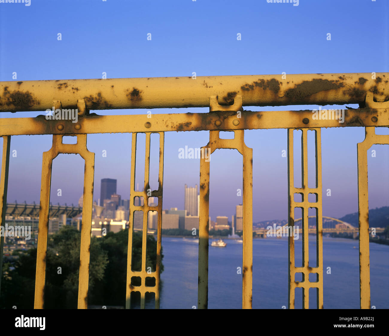 RUST BALUSTRADE WEST END BRIDGE DOWNTOWN PITTSBURGH PENNSYLVANIA USA ...