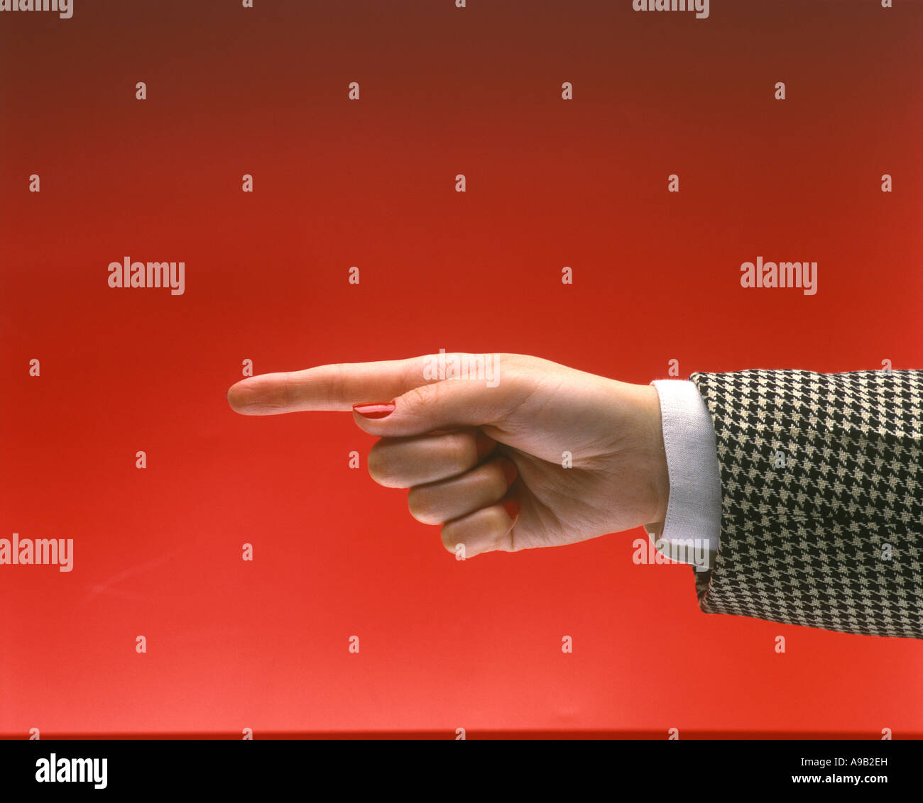WOMAN’S FINGER POINTING Stock Photo - Alamy