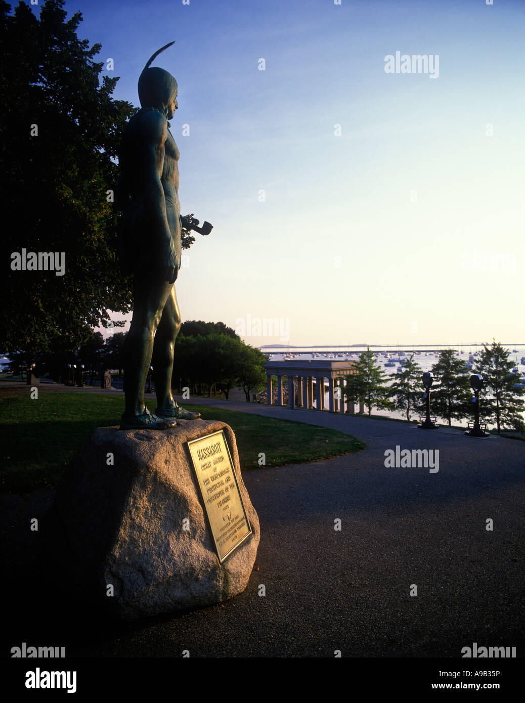 NATIVE AMERICAN MASSASOIT INDIAN CHIEF BRONZE STATUE (©CYRUS EDWIN ...