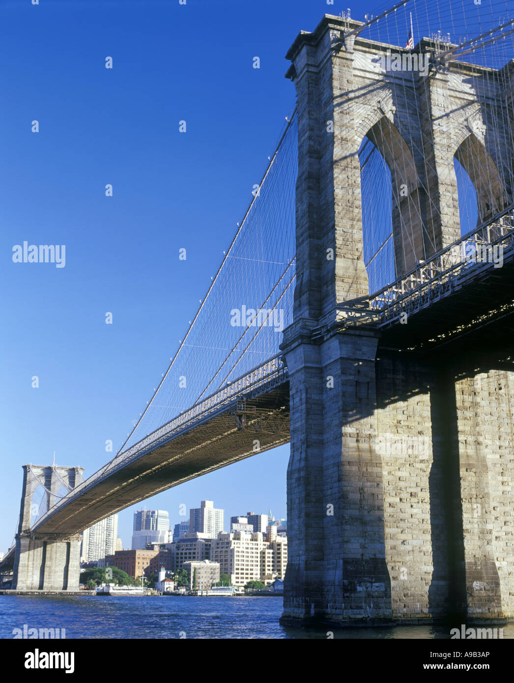 BROOKLYN BRIDGE DOWNTOWN EAST RIVER BROOKLYN NEW YORK CITY USA Stock ...