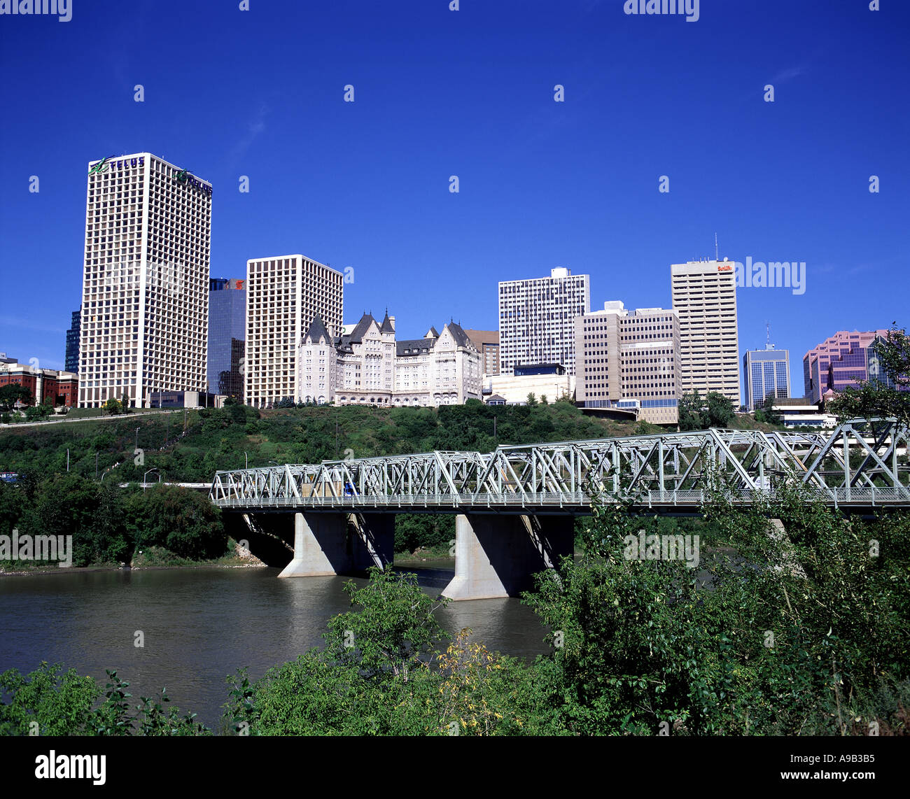 Edmonton skyline the North Saskatchewan River Edmonton Alberta Canada ...