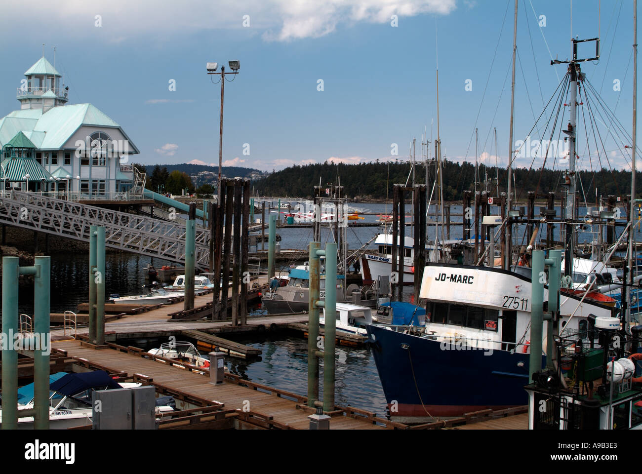 Marina on waterfront Nanaimo Harbour Vancouver Island British Columbia ...