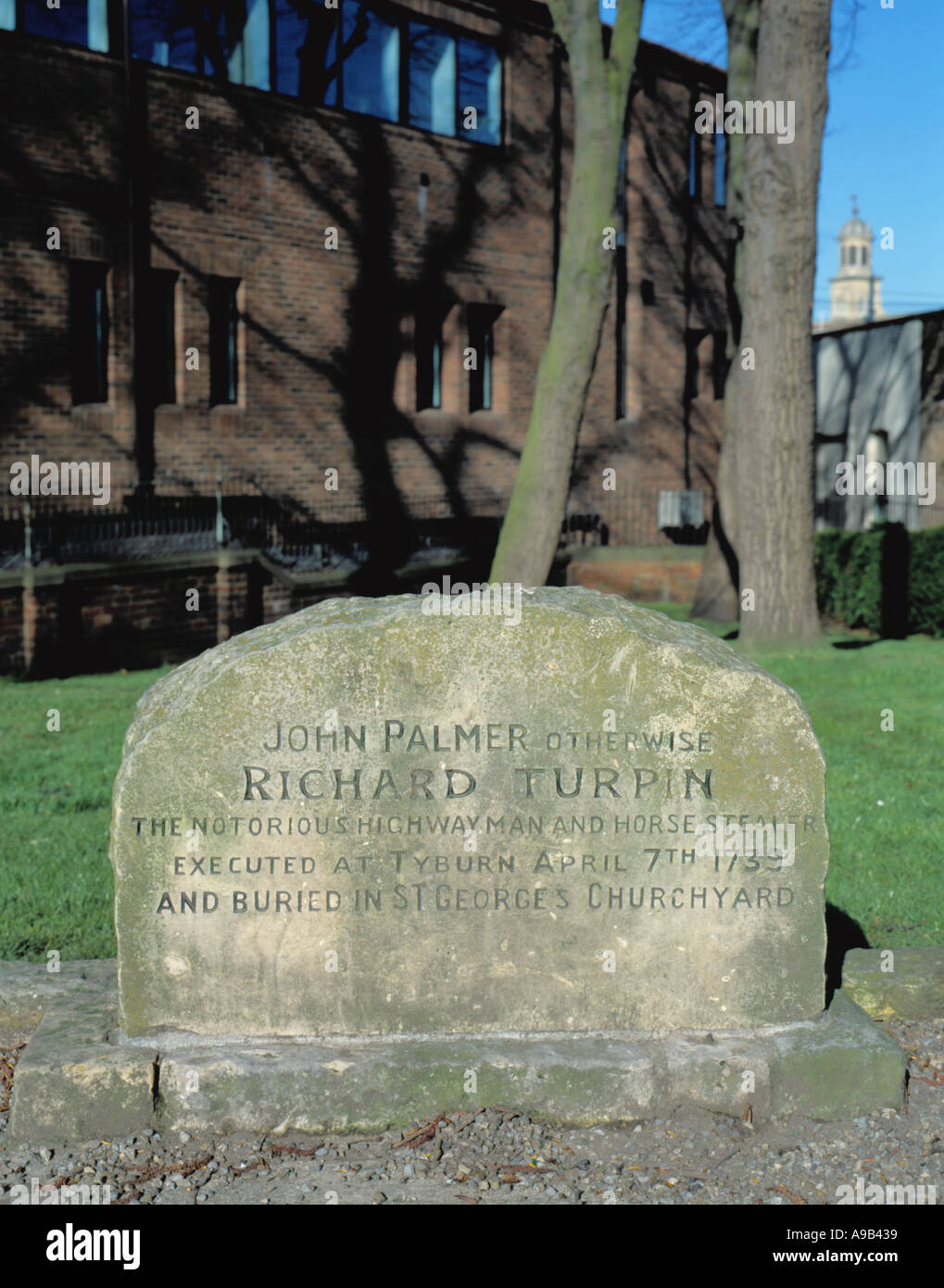 John Palmer's (known as Dick Turpin) grave, St George's Churchyard ...