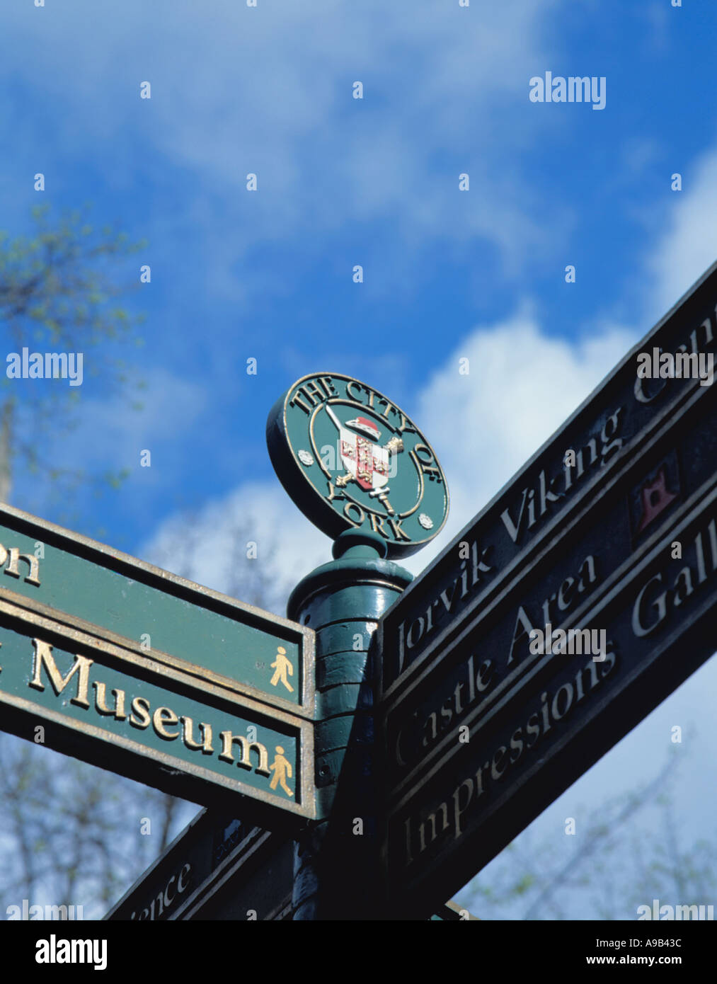 Cast iron finger post, City of York, North Yorkshire, England, UK Stock ...