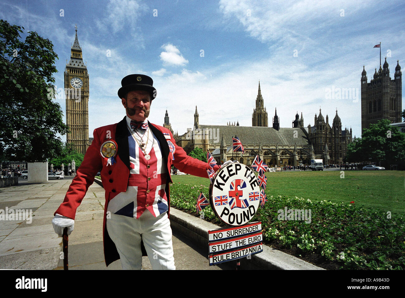 Keep the pound coalition representative in parliament square London ...