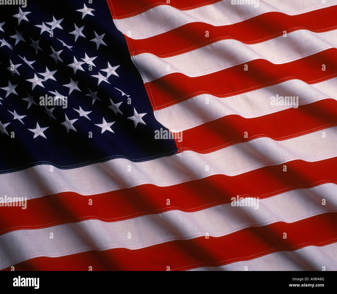 UNITED STATES FLAG MADE OF STITCHED COTTON BUNTING Stock Photo - Alamy