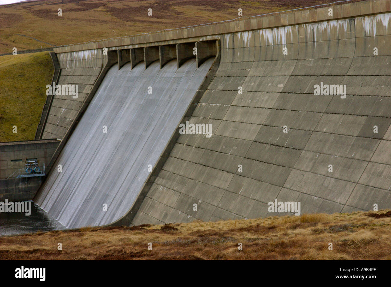 Cow Green Reservoir dam, Upper Teesdale, UK Stock Photo - Alamy