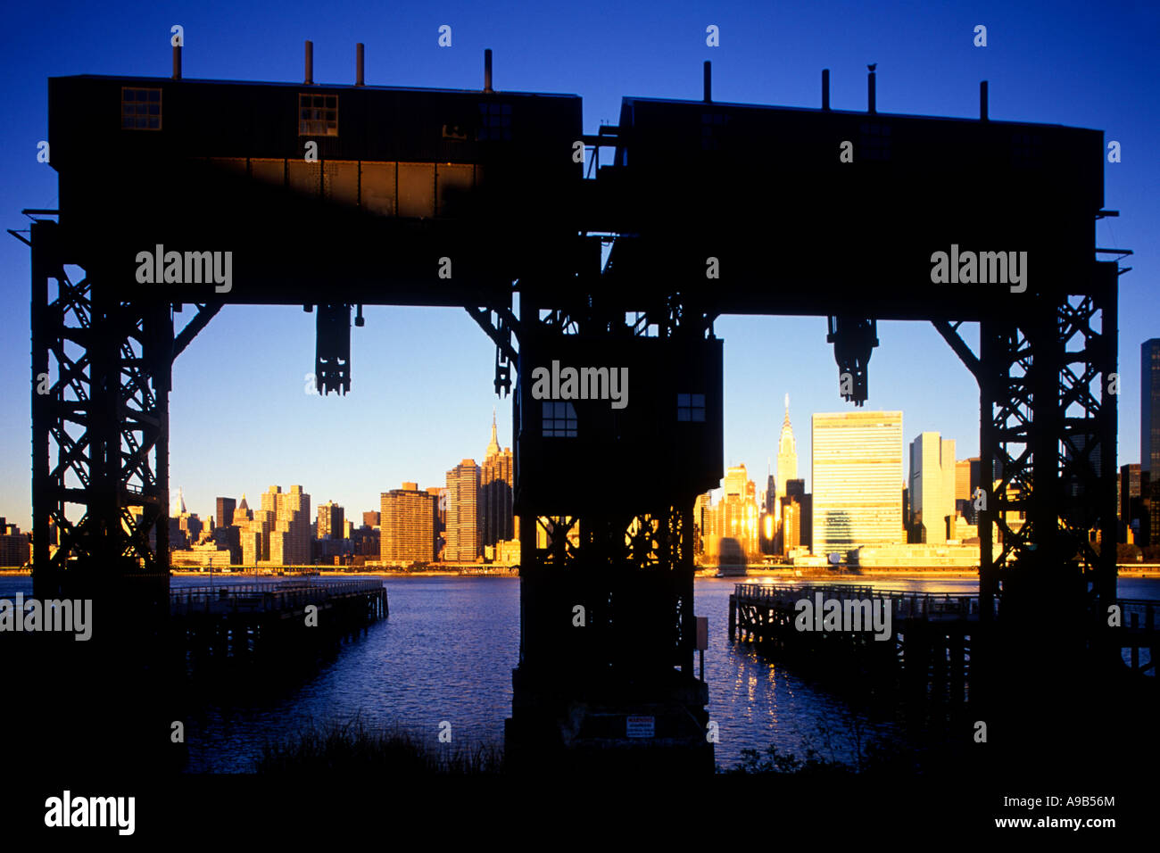 FERRY DOCK GANTRY PLAZA STATE PARK LONG ISLAND CITY WATERFRONT QUEENS ...