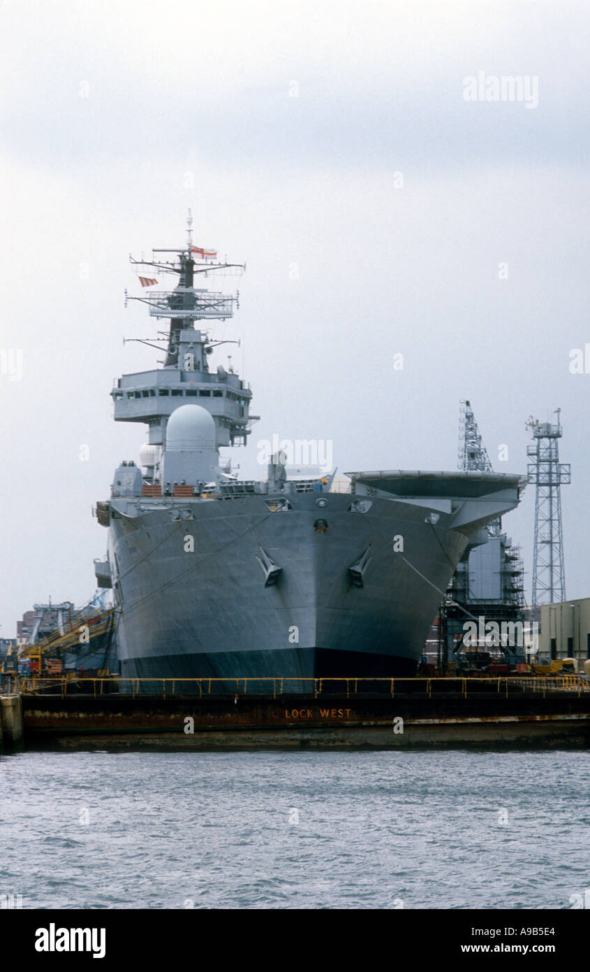The Invincible class Aircraft carrier R07 Ark Royal at Portsmouth Naval ...