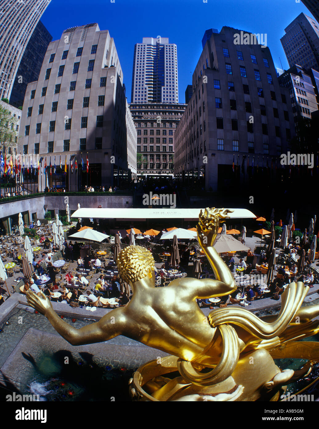 OUTDOOR CAFES PROMETHEUS FOUNTAIN (©PAUL MANSHIP 1939) ROCKEFELLER ...