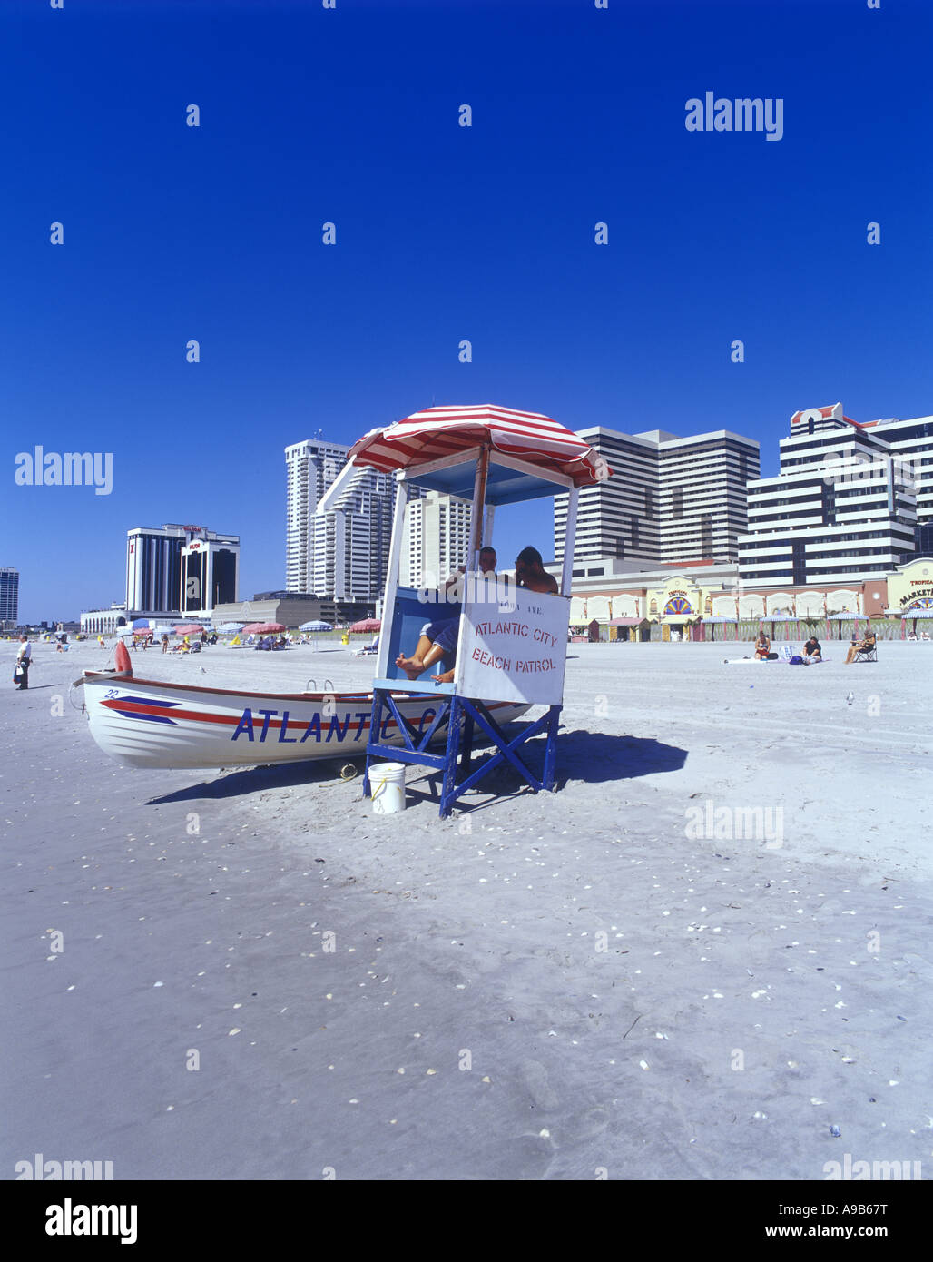 LIFEGUARD BOAT BEACH ATLANTIC CITY NEW JERSEY USA Stock Photo - Alamy