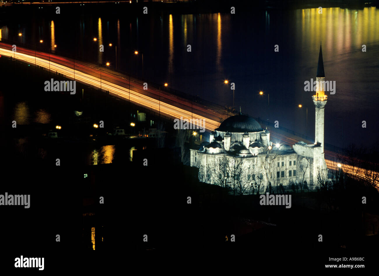 Mosque and bridge Istanbul Turkey Stock Photo - Alamy