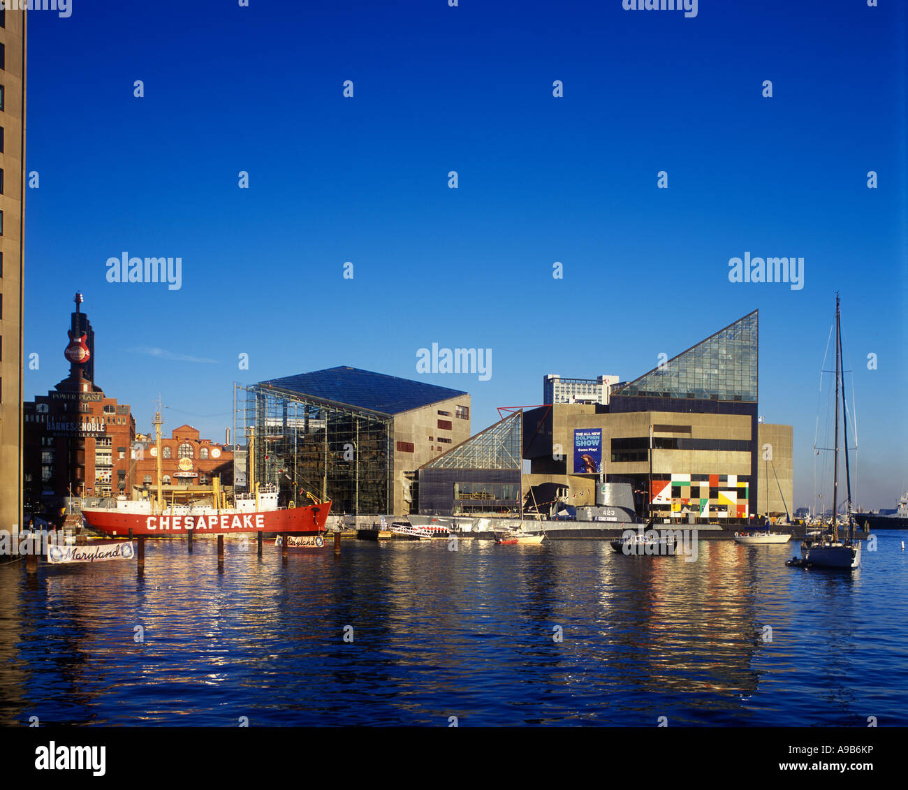 MARITIME MUSEUM INNER HARBOR SKYLINE BALTIMORE MARYLAND USA Stock Photo ...