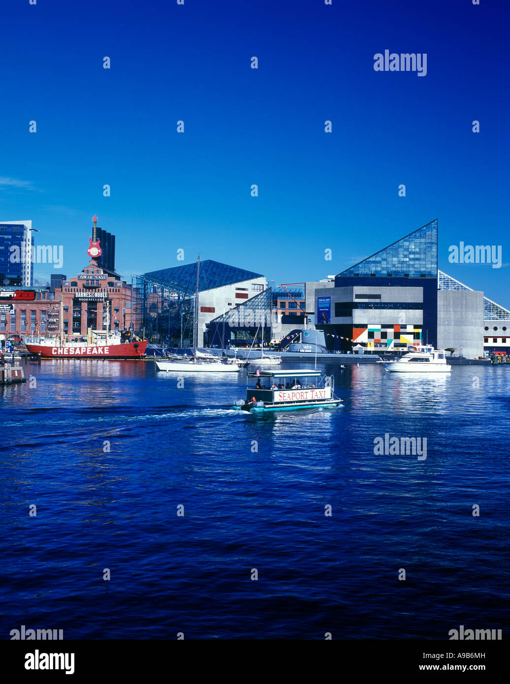 MARITIME MUSEUM INNER HARBOR SKYLINE BALTIMORE MARYLAND USA Stock Photo ...