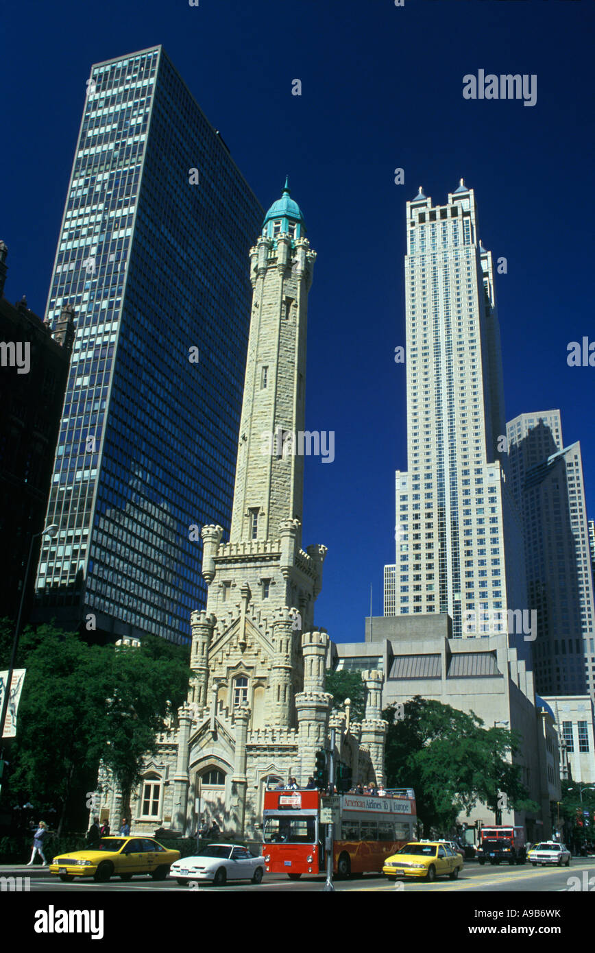 WATER TOWER (©WILLIAM BOYINGTON 1869) NORTH MICHIGAN AVENUE CHICAGO ...