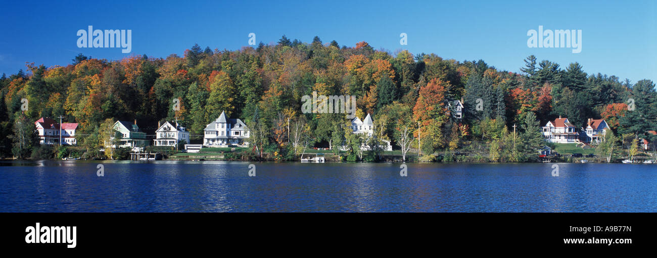 FALL FOLIAGE LAKE FLOWER LAKE SARANAC ADIRONDACK PARK NEW YORK STATE ...