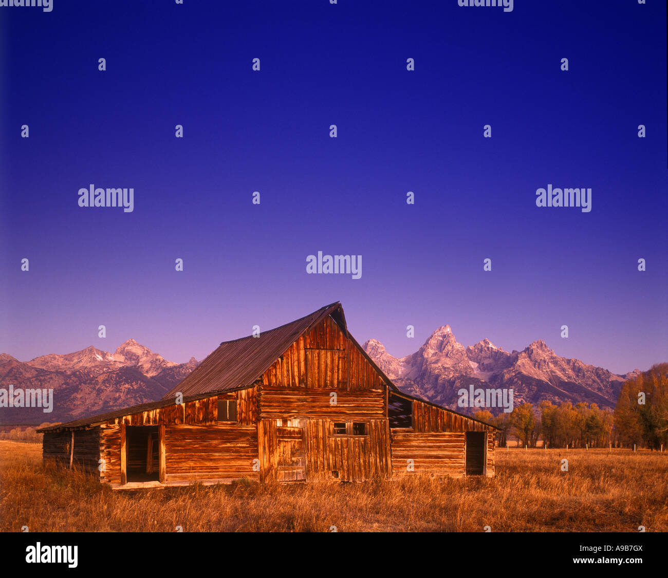 BARN MORMON ROW ANTELOPE FLATS JACKSON HOLE GRAND TETONS NATIONAL PARK ...