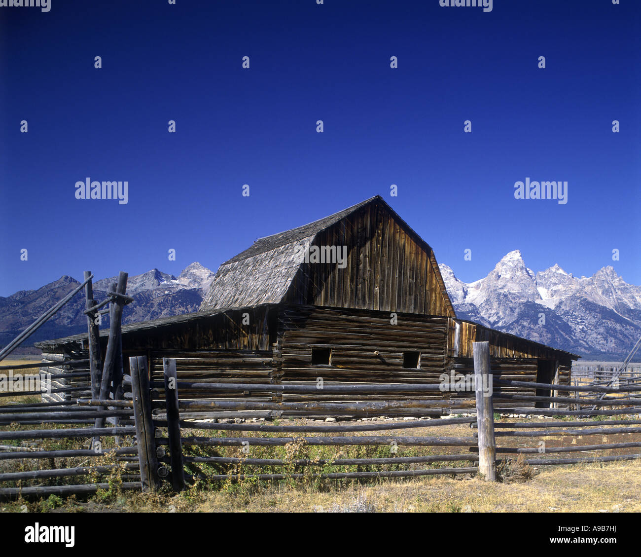 BARN MORMON ROW ANTELOPE FLATS JACKSON HOLE GRAND TETON NATIONAL PARK ...