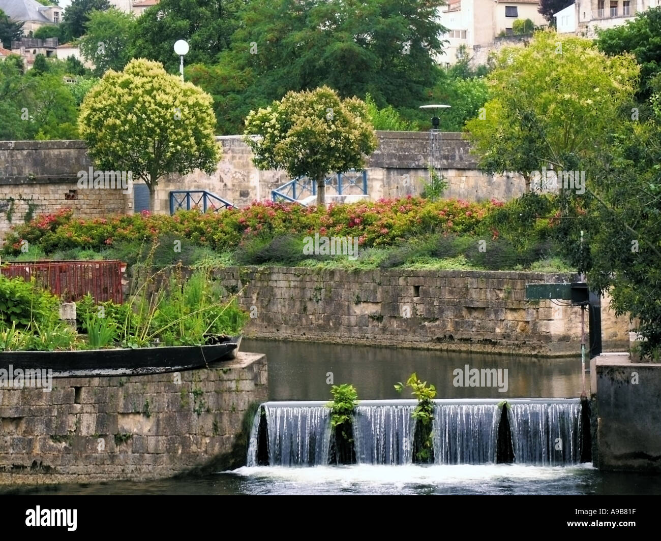 france poitou charentes deux sevres town with donjon keep alongside ...
