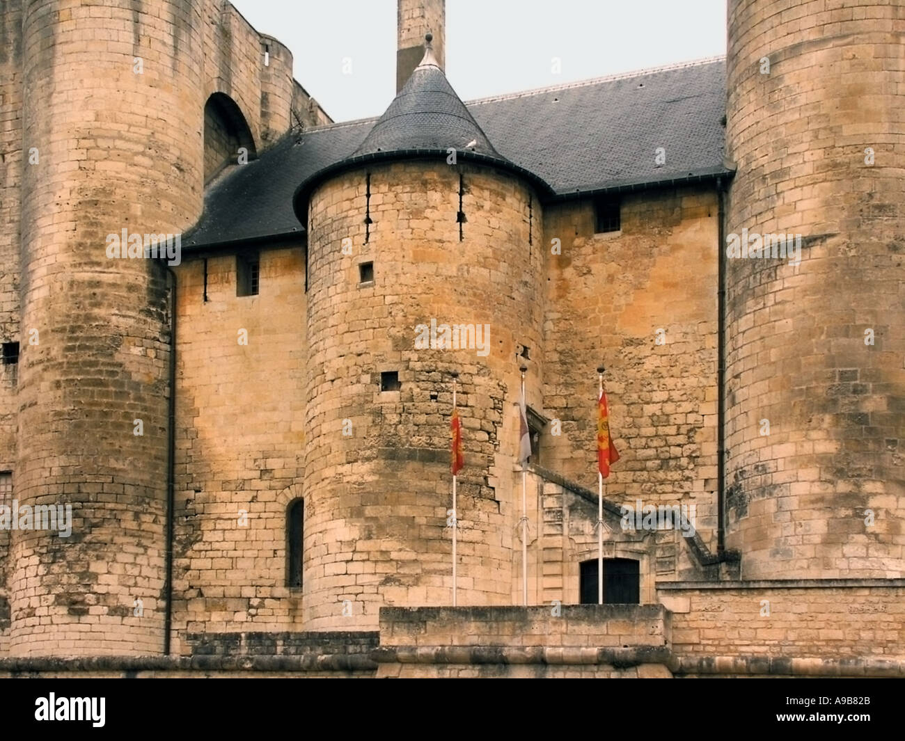 france poitou charentes deux sevres town with donjon keep alongside ...