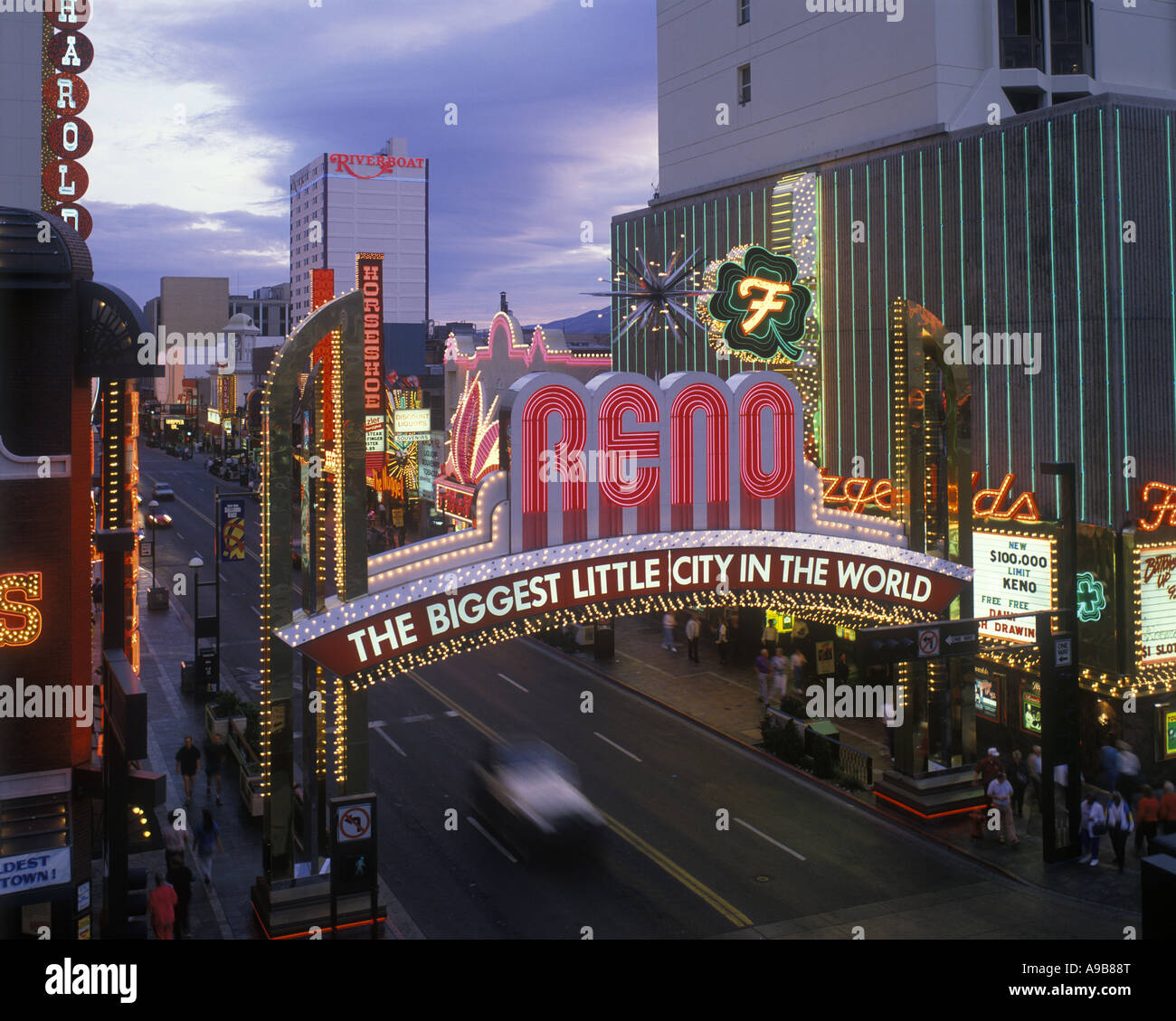 1992 HISTORICAL RENO NEON ARCHWAY SIGN VICTORIA STREET RENO NEVADA USA ...