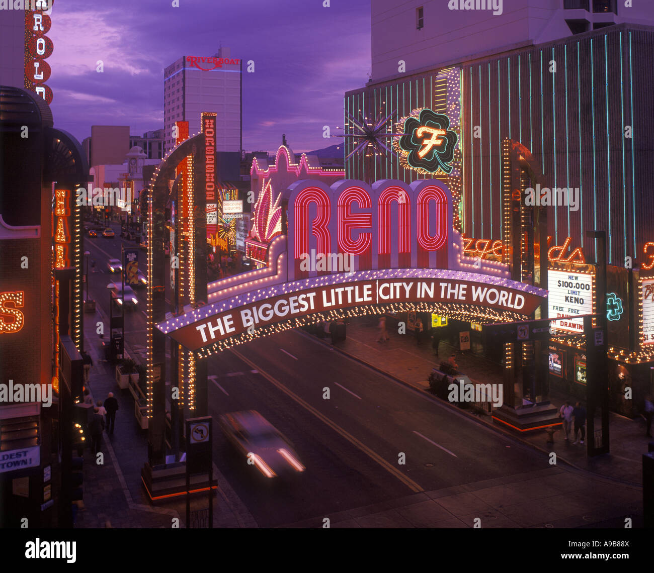 1992 HISTORICAL RENO NEON ARCHWAY SIGN VICTORIA STREET RENO NEVADA USA ...