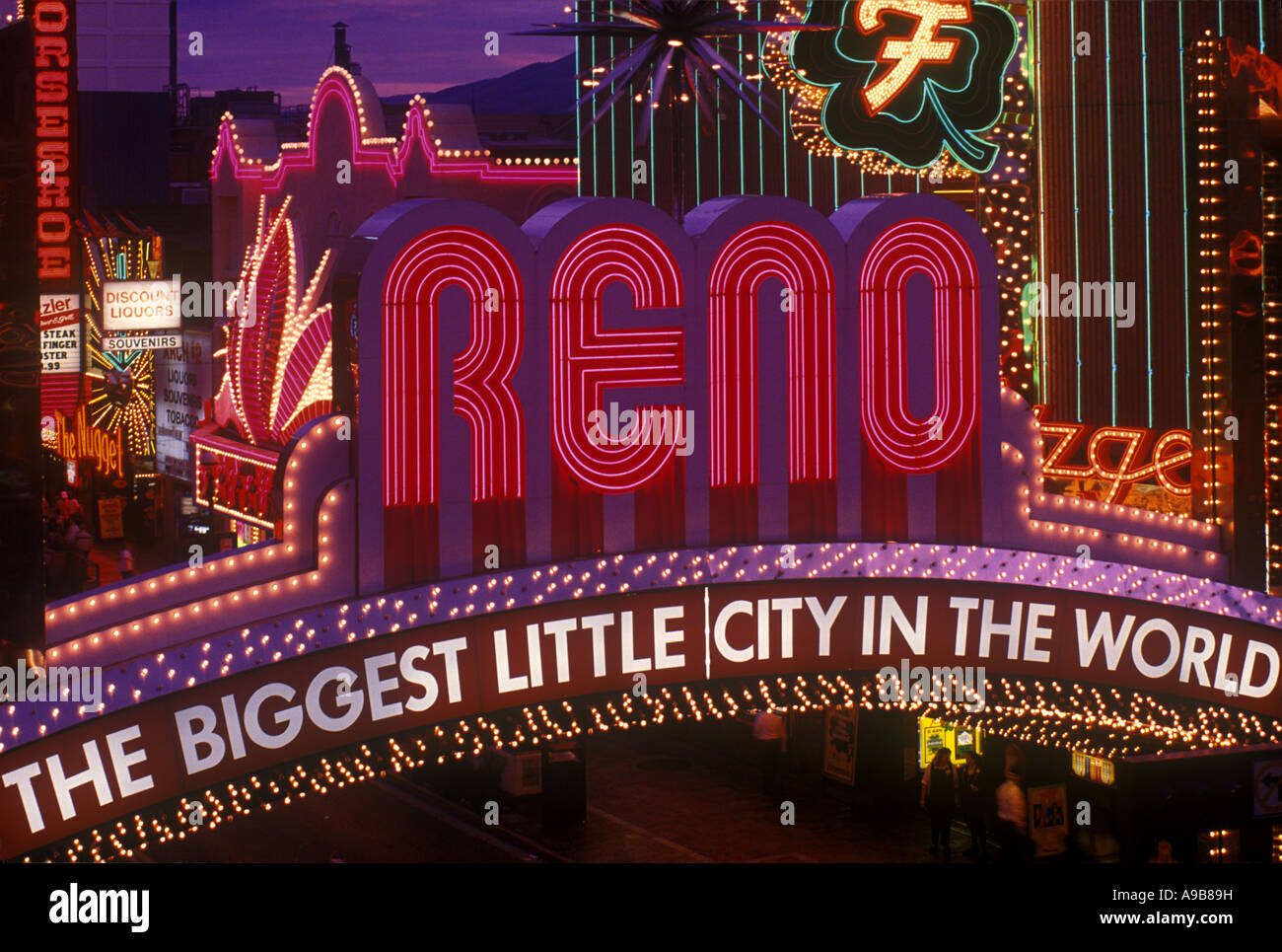 1992 HISTORICAL RENO NEON ARCHWAY SIGN VICTORIA STREET RENO NEVADA USA ...