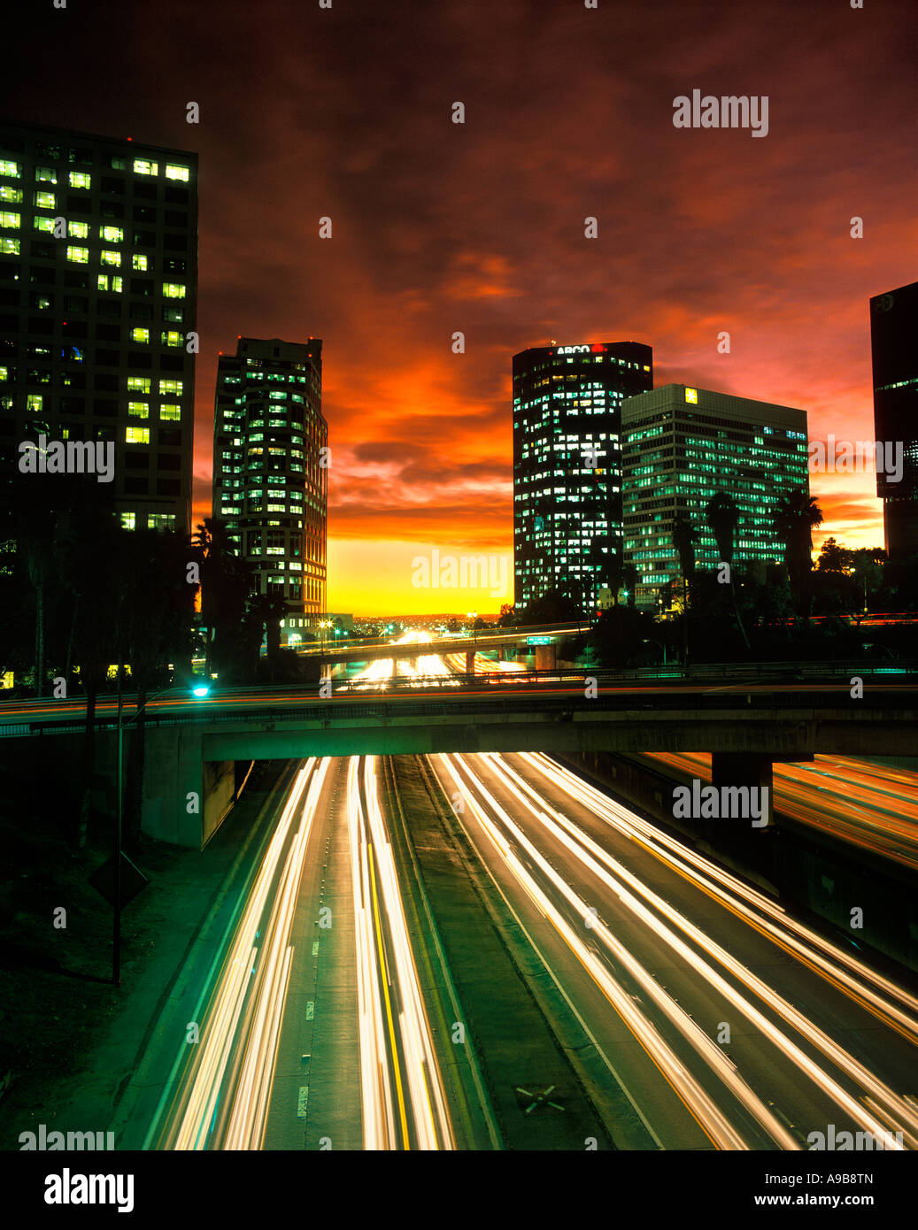 ROUTE 110 HIGHWAY DOWNTOWN LOS ANGELES CALIFORNIA USA Stock Photo - Alamy