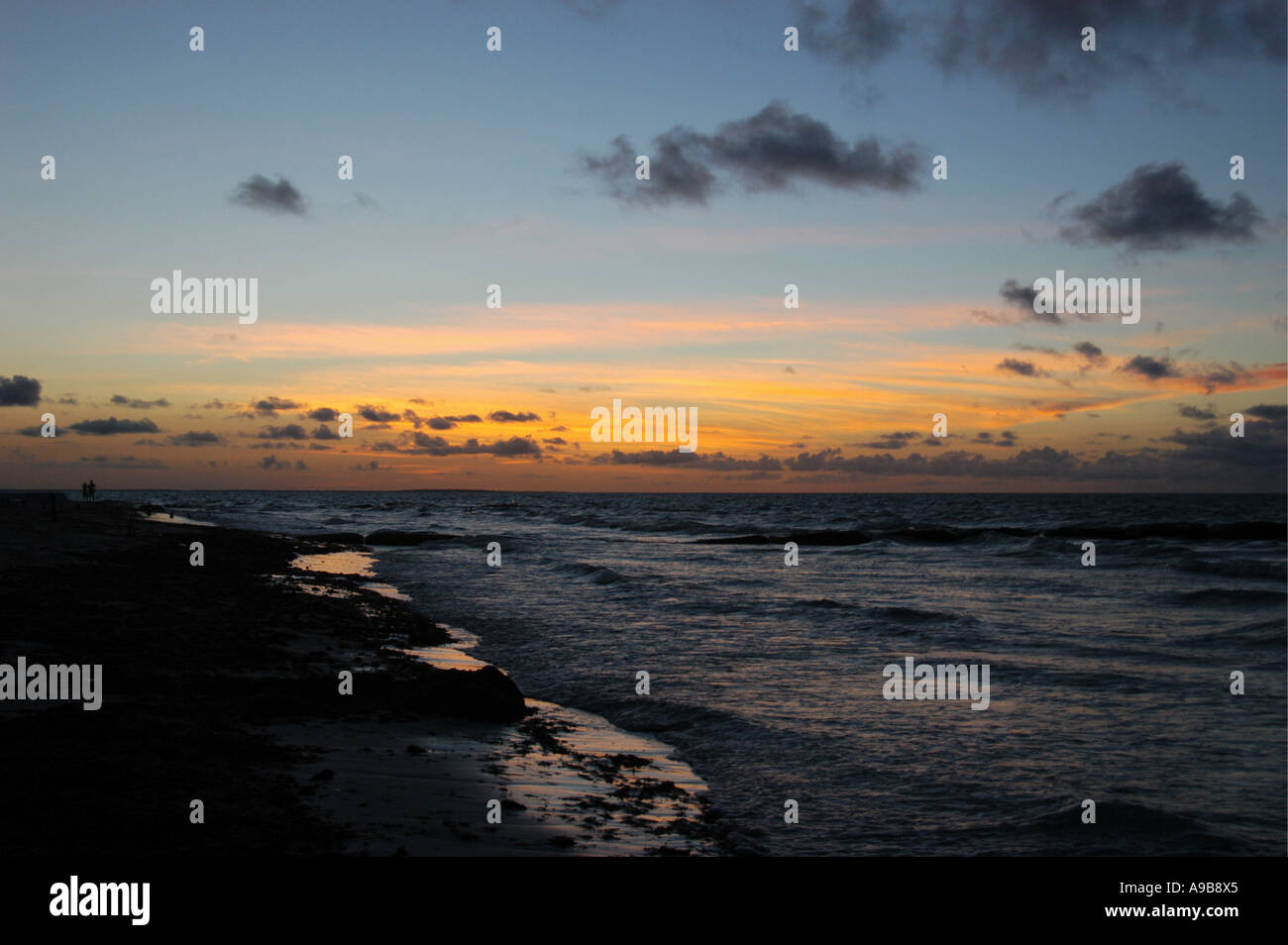 Sunset seen from Isla Holbox in Gulf of Mexico Stock Photo - Alamy