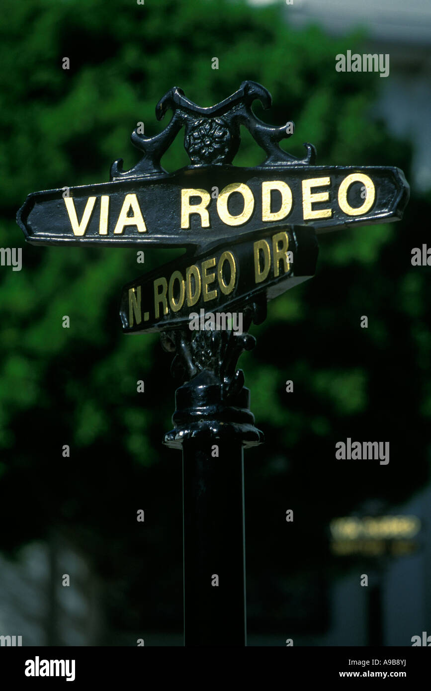 RODEO DRIVE STREET SIGN BEVERLY HILLS LOS ANGELES CALIFORNIA USA Stock ...