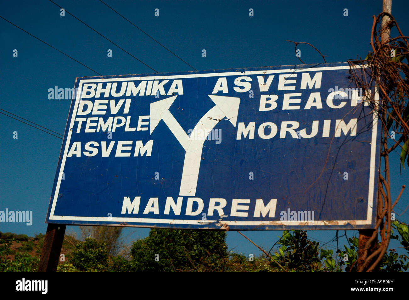 Road Sign , Goa, India, Asia Stock Photo - Alamy
