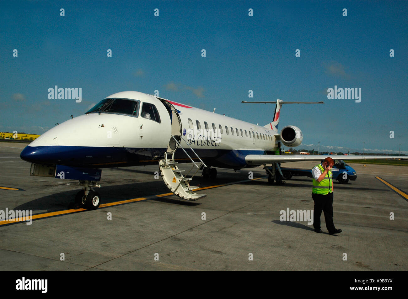 BA Connect Jet on the runway at Manchester Airport,England,United ...