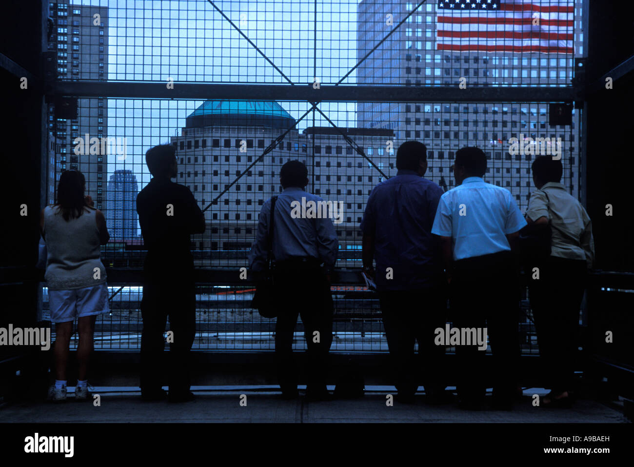 HISTORICAL 2005 TOURISTS AT GROUND ZERO WORLD TRADE CENTER AREA ...