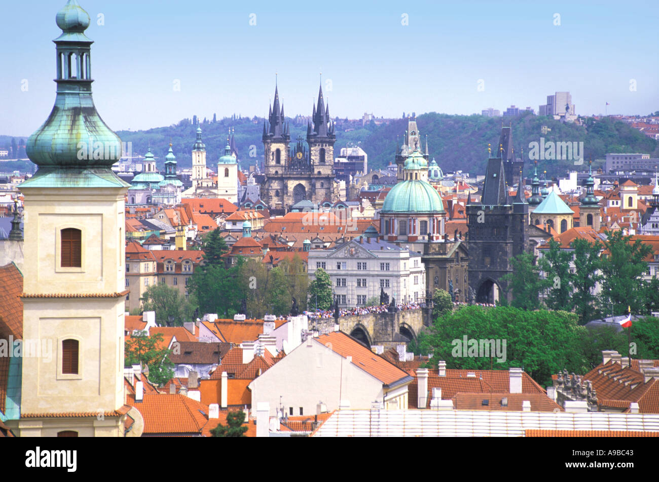 CZECH REPUBLIC PRAGUE CITY OG ONE HUNDRED SPIRES Stock Photo - Alamy