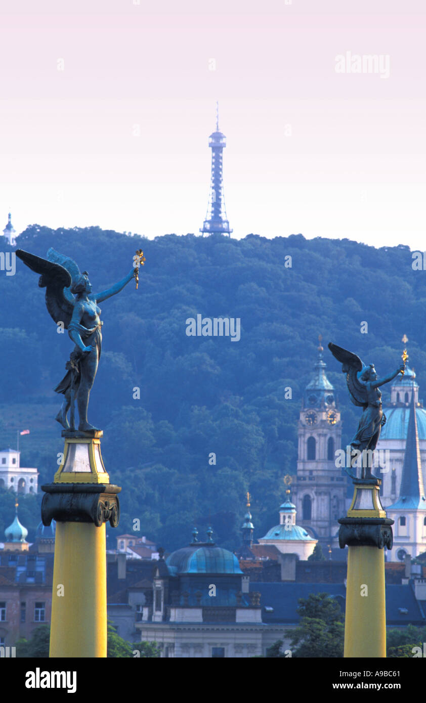 Sculpture Prague Bridge Cechuv Stock Photos & Sculpture Prague Bridge ...