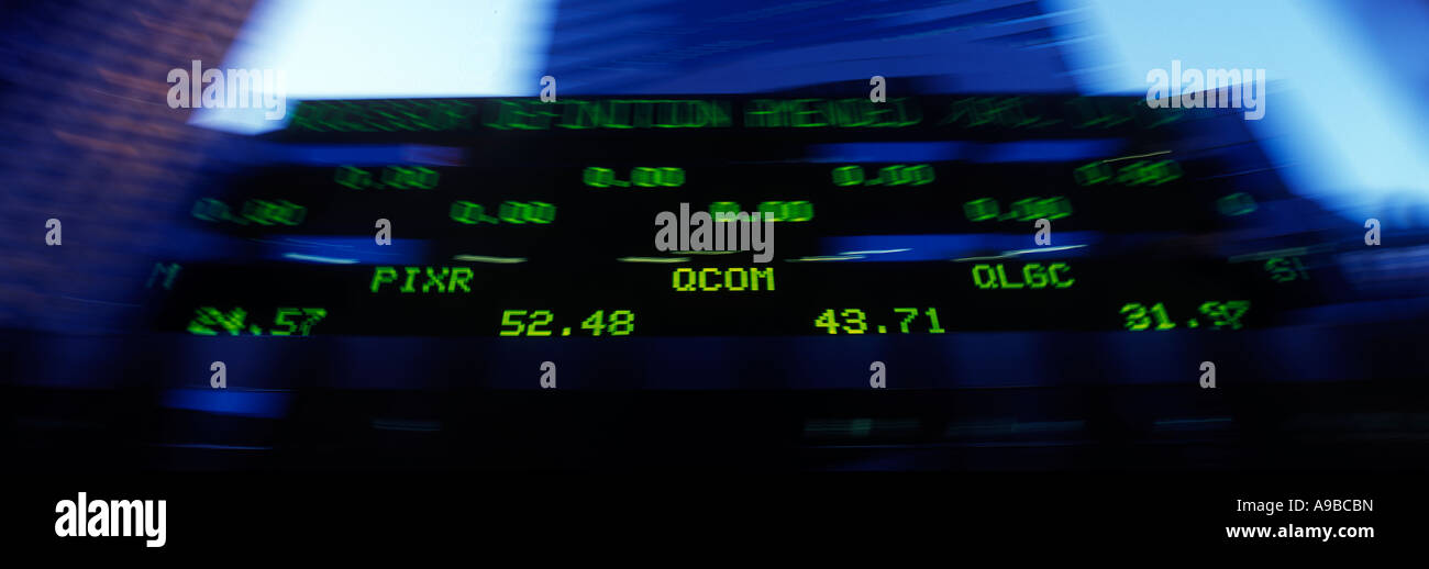 STOCK MARKET TICKER DISPLAY MANHATTAN NEW YORK CITY USA Stock Photo - Alamy