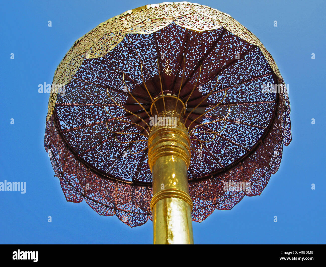 Gold buddhist temple umbrella chiang hi-res stock photography and ...