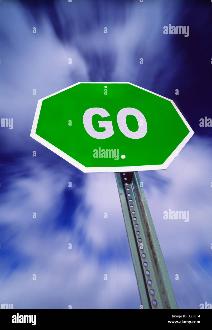 Green Go Traffic Sign Conceptual Stock Photo - Alamy
