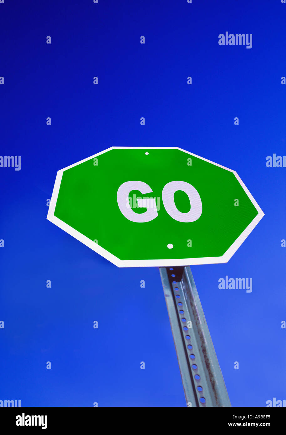 Green Go Traffic Sign Conceptual Stock Photo - Alamy