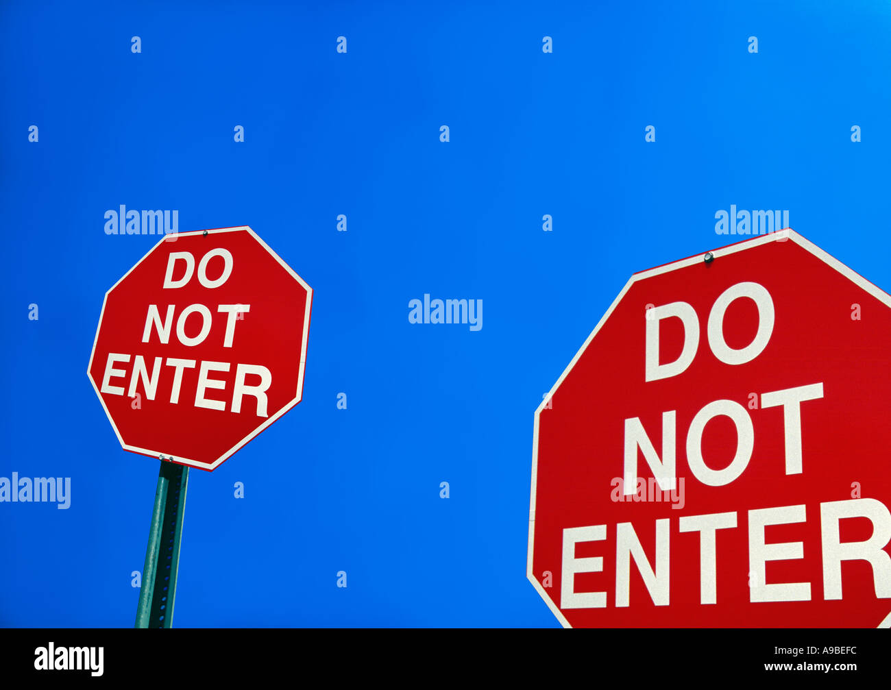 Two Do Not Enter Road Signs Stock Photo - Alamy