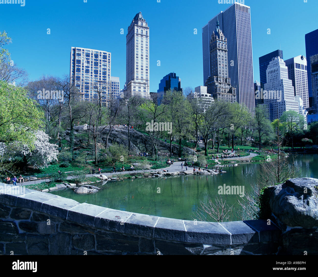 THE POND CENTRAL PARK MANHATTAN NEW YORK CITY USA Stock Photo - Alamy