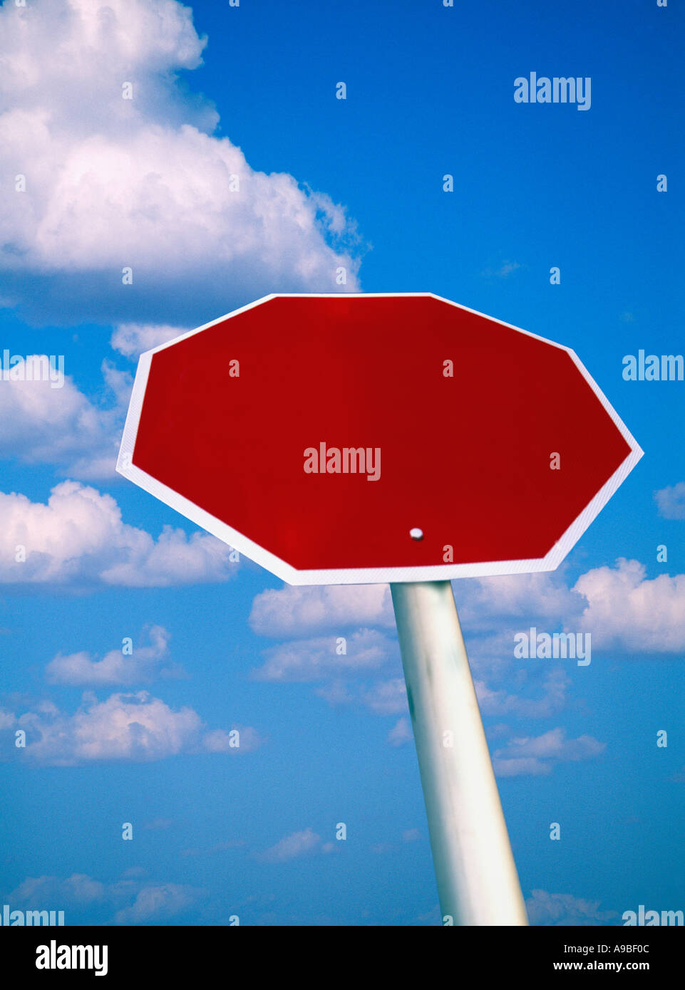Blank Red Road Sign Stock Photo - Alamy