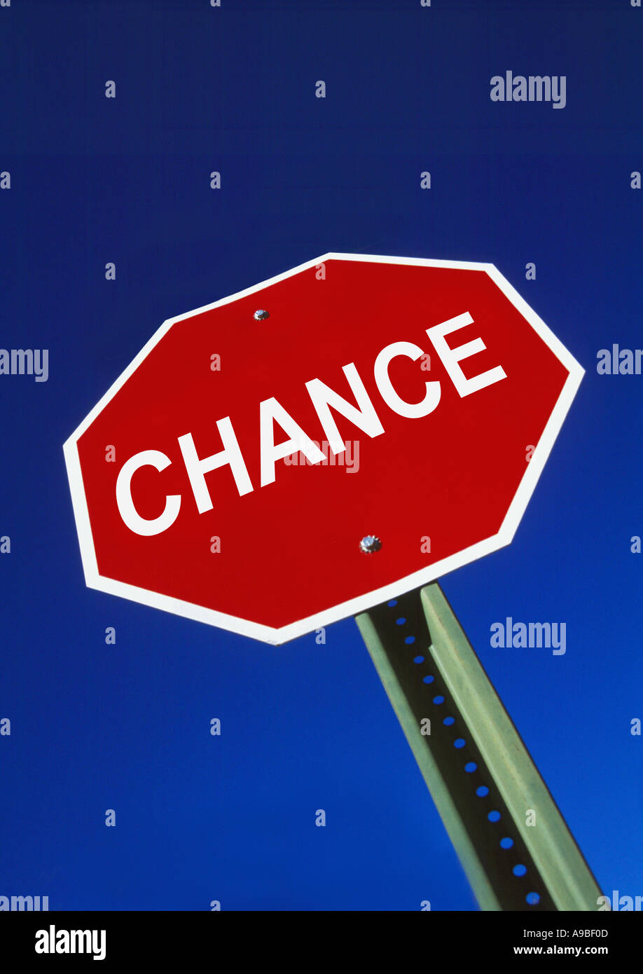 Conceptual Chance Road sign Stock Photo - Alamy