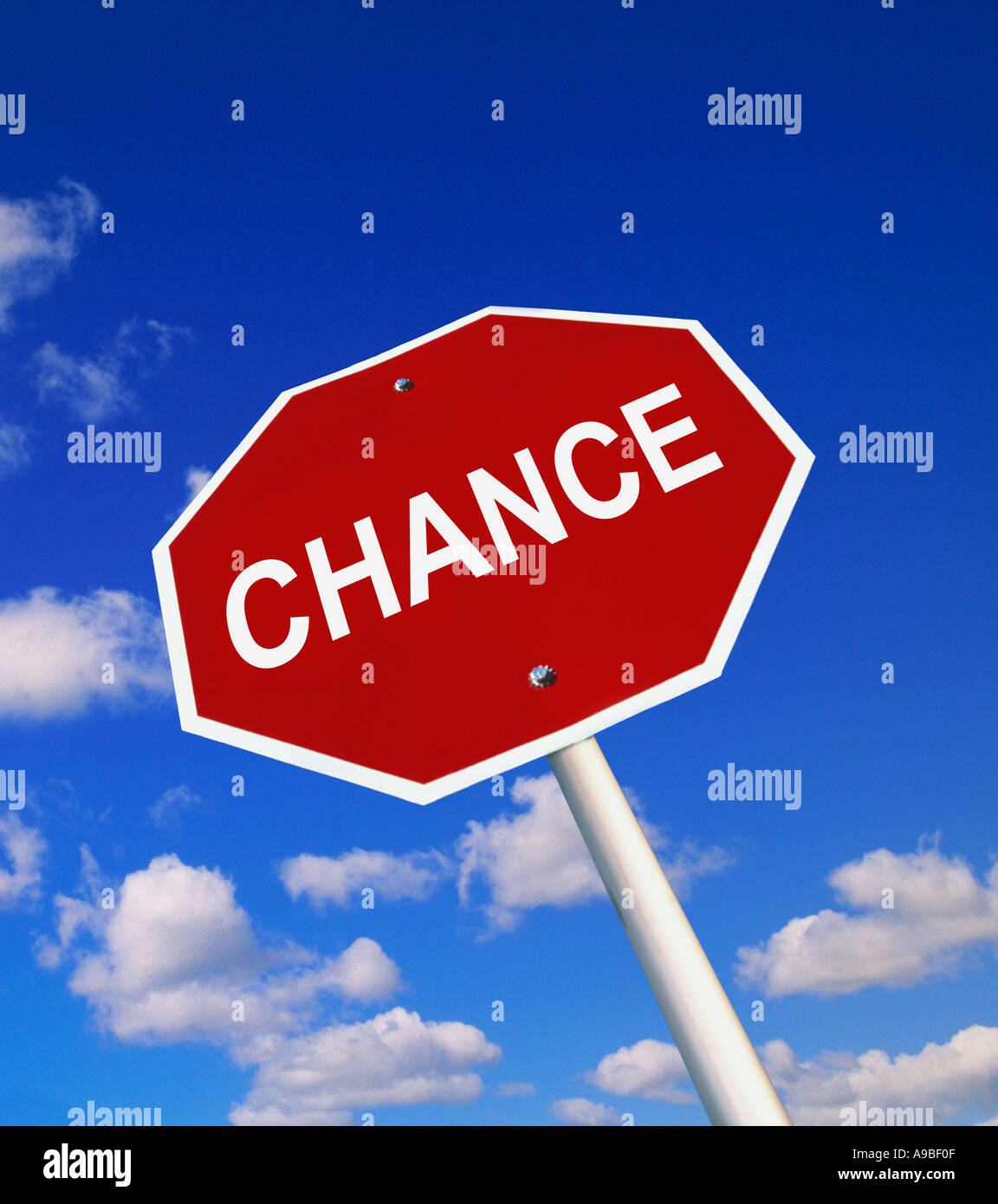 Conceptual Chance Road sign Stock Photo - Alamy