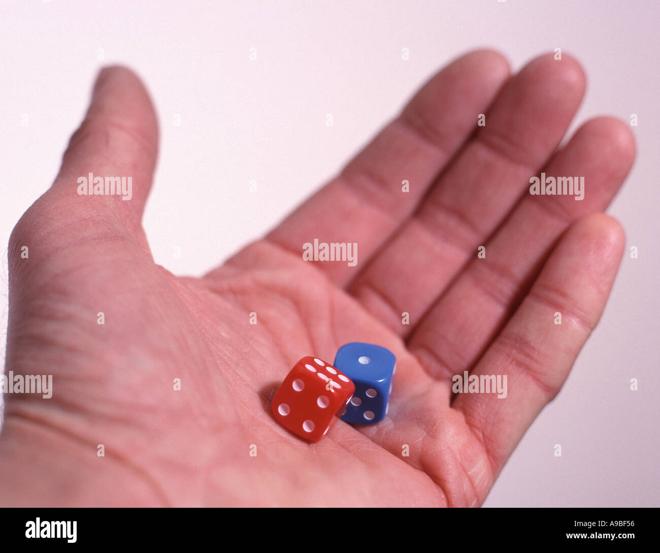 Dice in the hand Stock Photo - Alamy