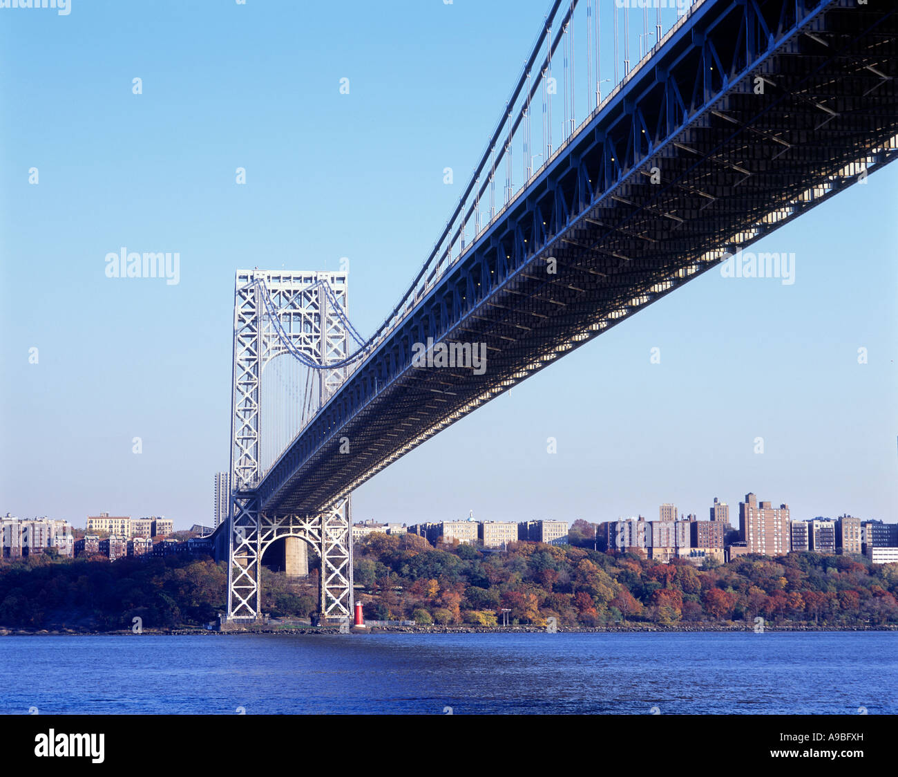 GEORGE WASHINGTON BRIDGE (©CASS GILBERT 1931) HUDSON RIVER MANHATTAN ...