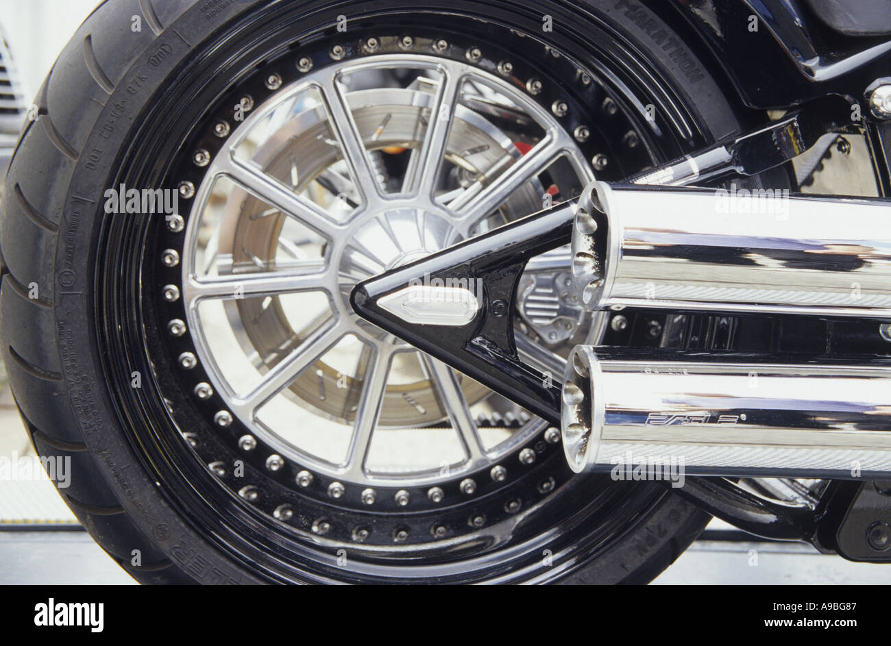 Back wheel, Harley Davidson Stock Photo - Alamy