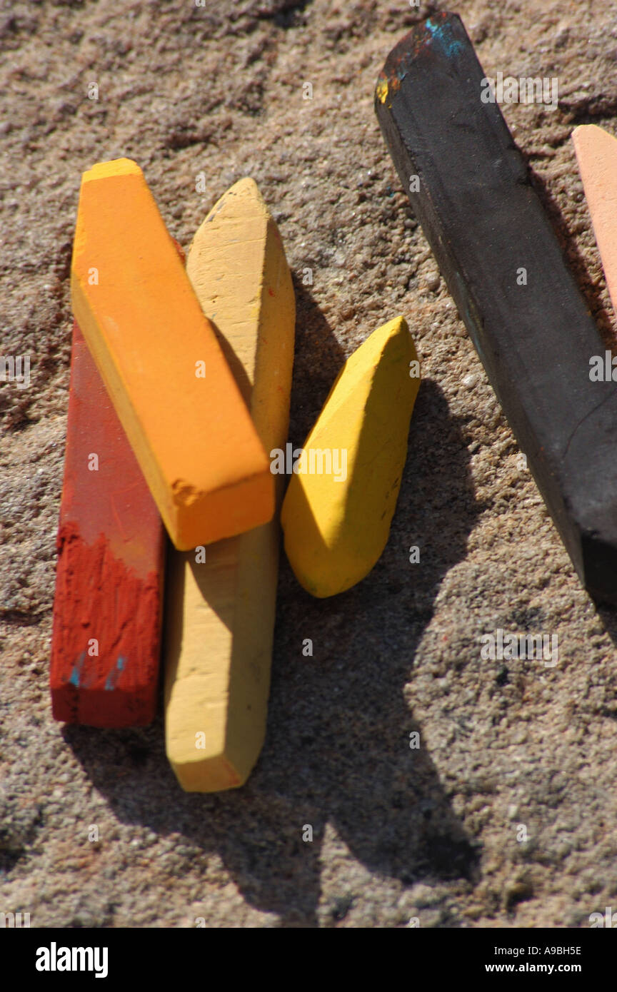 Colourful Artist Chalk Stock Photo - Alamy
