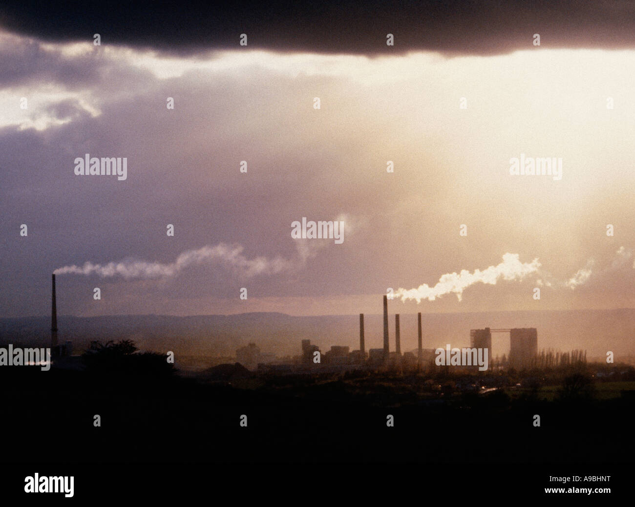 view of old cement works at Sundon in Bedfordshire from Ivinghoe Beacon ...