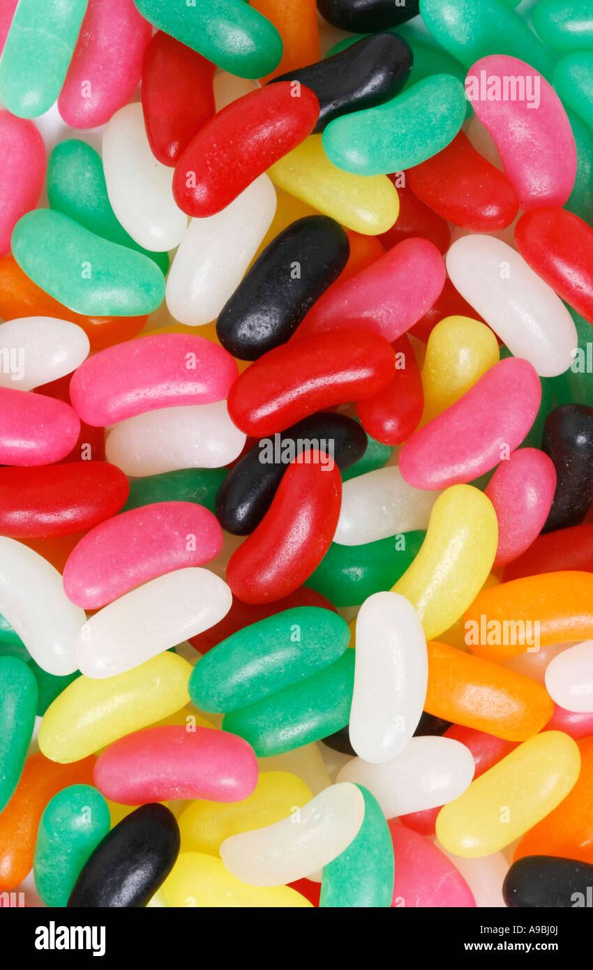 Multi colored jelly beans background Stock Photo - Alamy
